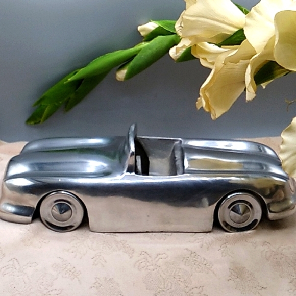 Vintage | Accents | Vintage Decorative Silver Metal Car | Poshmark